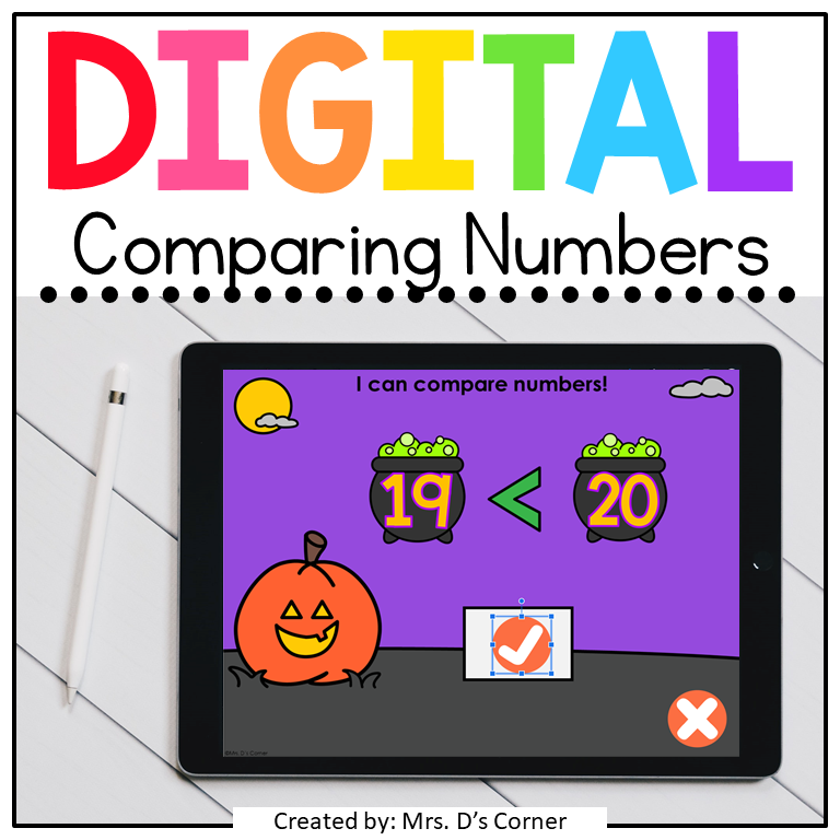Halloween Comparing Numbers Digital Activity | Distance Learning ...