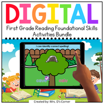 First Grade Foundational Skills Standards-Aligned Digital Activity Bun ...