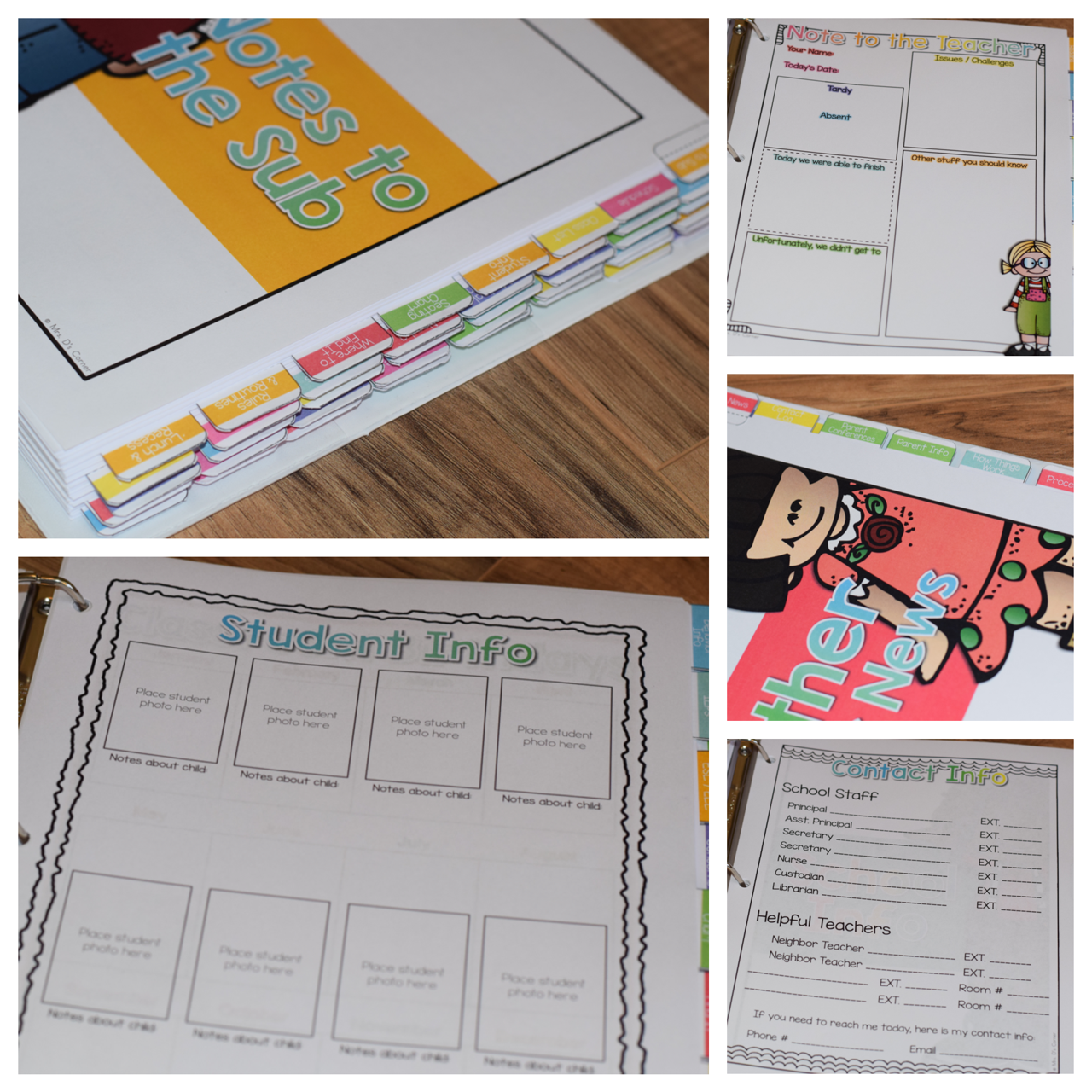 Substitute Binder EDITABLE [for Short and Long Term Subs] Melonheadz ...