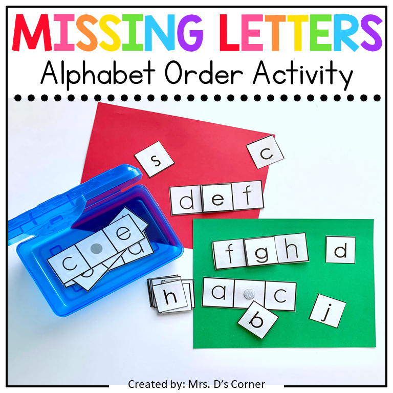 Missing Alphabet Letters Activity | Lowercase Letters Alphabet Order ...