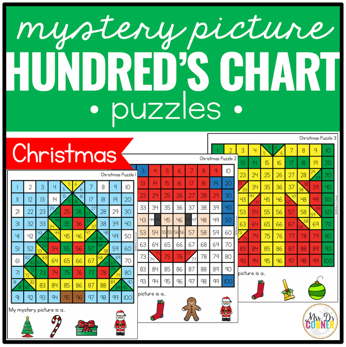 Christmas Mystery Picture Hundreds Chart Puzzles – mrsdsshop