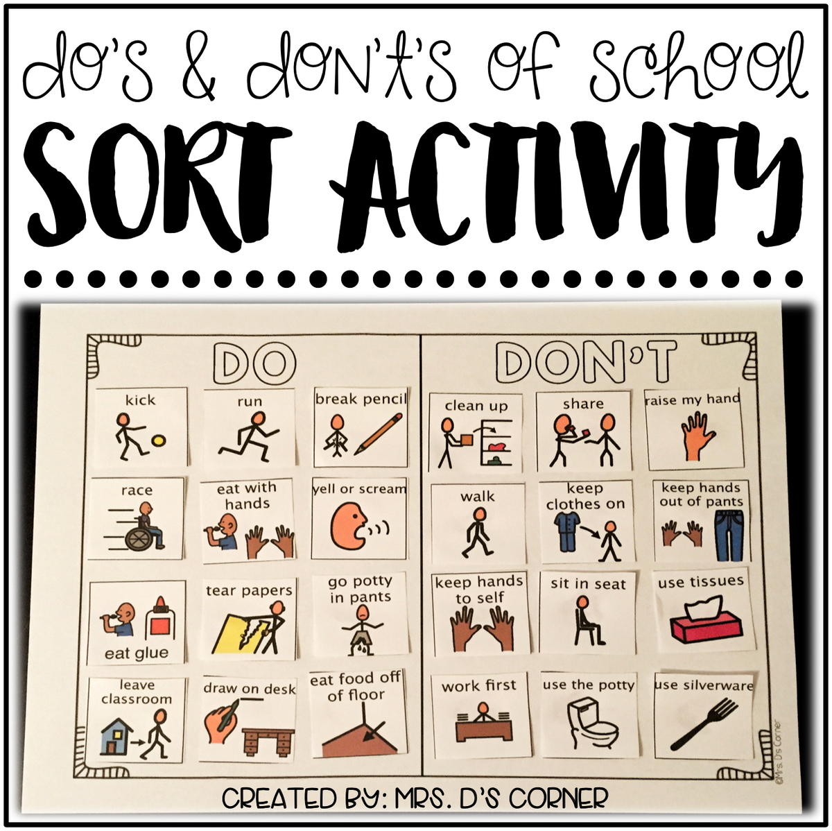 Do's and Don't's of School [Sorting Activity for Special Education ...