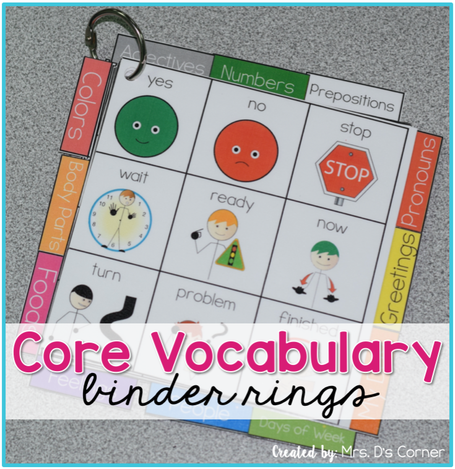 Core Vocabulary Binder Ring | Core Board Binder Ring AAC – mrsdsshop