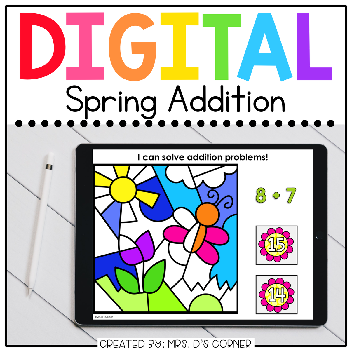 Spring Addition Flower Digital Activity | Distance Learning – mrsdsshop