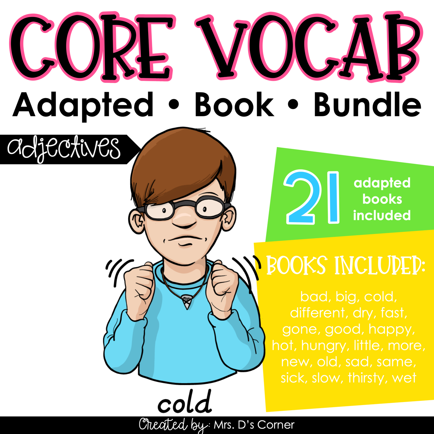 Adjectives Core Vocabulary Adapted Book Bundle [Level 1 and Level 2 ...