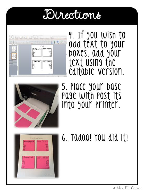 Editable Post It Note Template - 7 sizes [Melonheadz Theme] – mrsdsshop