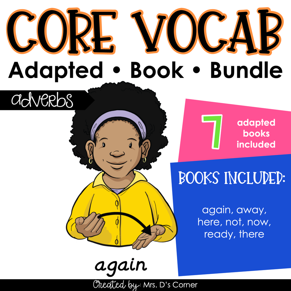 Adverbs Core Vocabulary Adapted Book Bundle [Level 1 and Level 2 ...