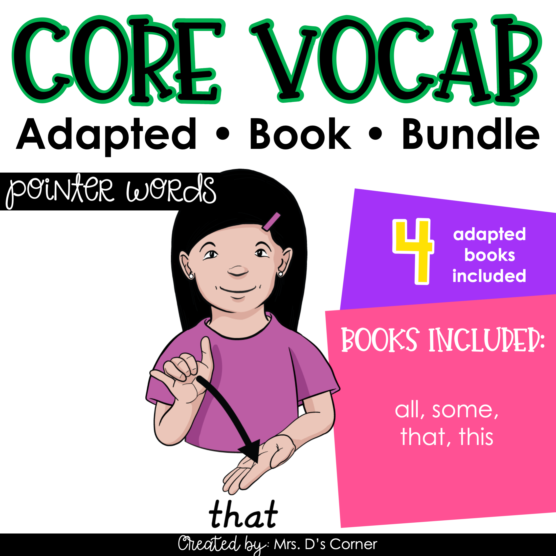 Pointer Words Core Vocabulary Adapted Book Bundle [Level 1 and Level 2 ...