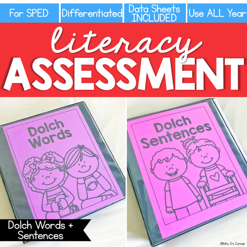 Dolch Words + Sentences Assessment, Writing - Literacy Reading Assessm ...