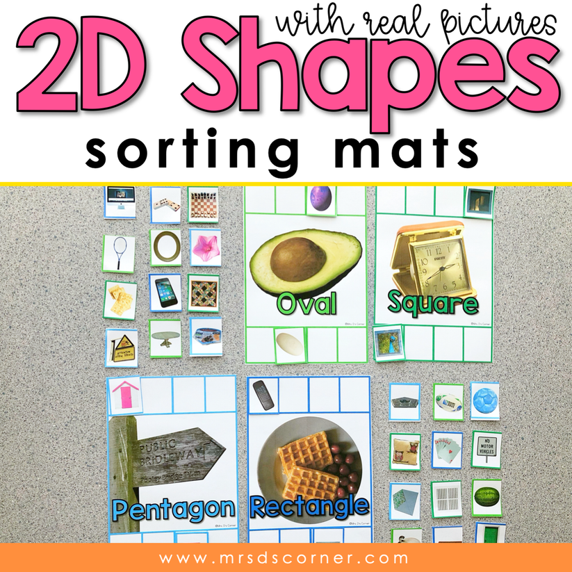 2D Shapes Sorting Mats with REAL Photos | 2D Real Life Shape Sorting M ...