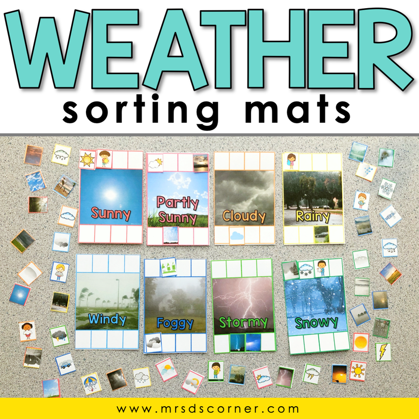 Weather Sorting Mats [8 mats included] | Weather Sorting Activity ...