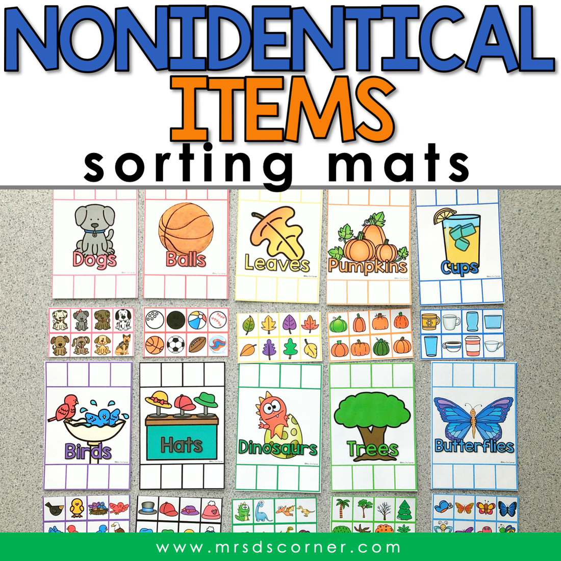 Non-identical Items Sorting Mats [ 10 mats! ] | Non-identical Sorting ...