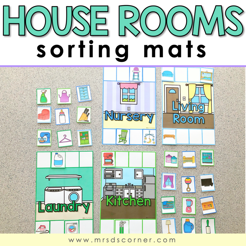 House Rooms Sorting Mats | Rooms of a House Activity – mrsdsshop
