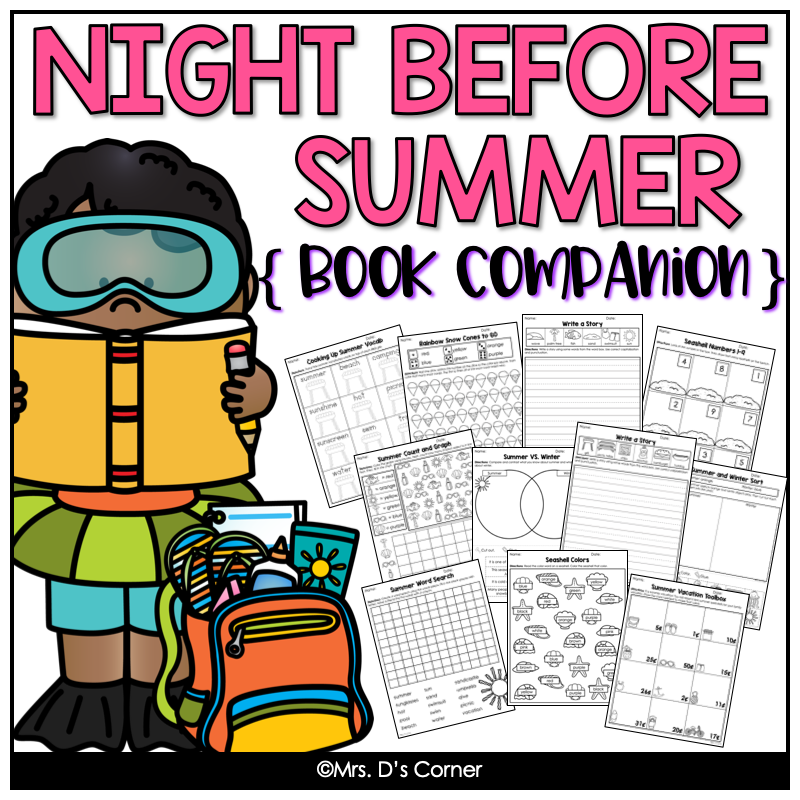 Night Before Summer Vacation Book Companion [Includes Craft + Writing ...