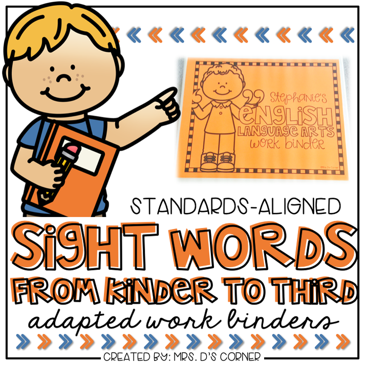 Sight Words Adapted Work Binder® | Grades K-3 Sight Word Work for Spec ...