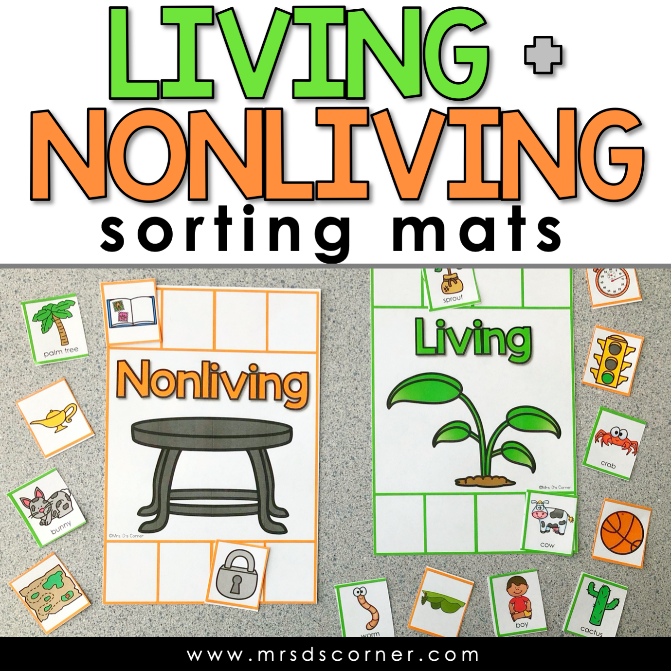Living and Nonliving Sorting Mats [2 mats included] | Living Nonliving ...