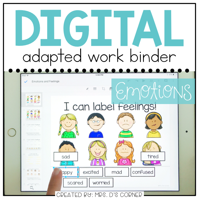 DIGITAL Adapted Work Binder ( Emotions - Feelings ) – mrsdsshop