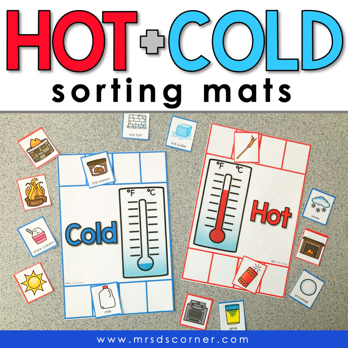 Hot and Cold Sorting Mats [2 mats included] | Hold and Cold Activity ...