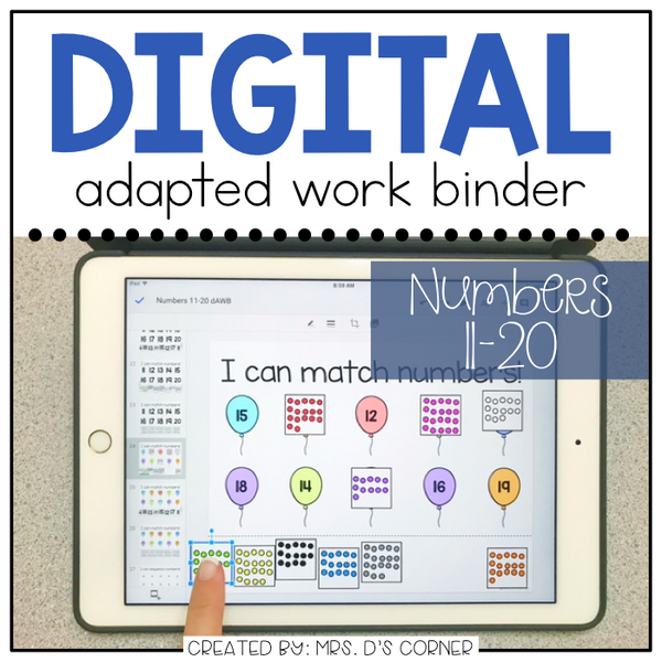 DIGITAL Adapted Work Binder ( Numbers 11-20 ) – mrsdsshop