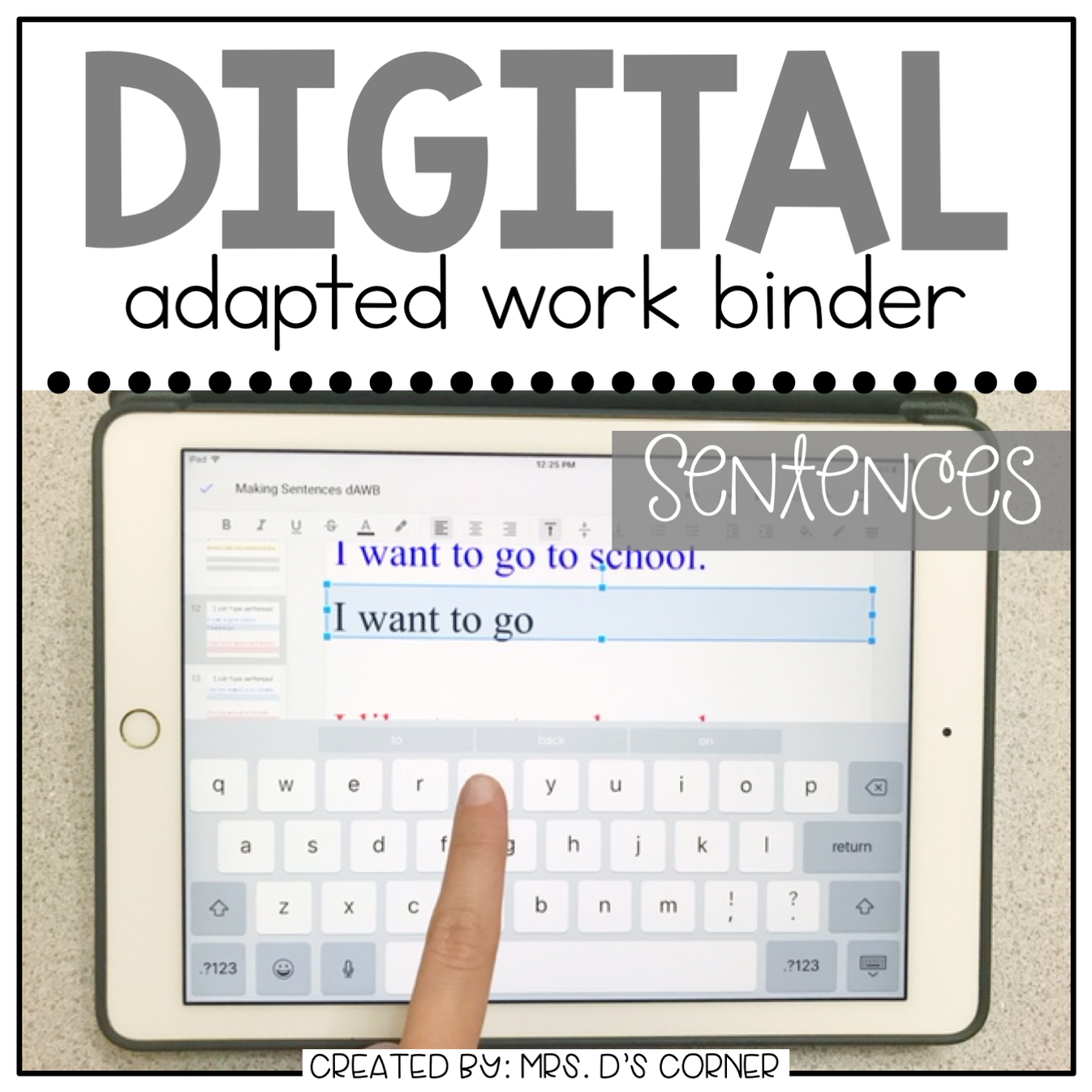 DIGITAL Adapted Work Binder ( Making Sentences ) – mrsdsshop