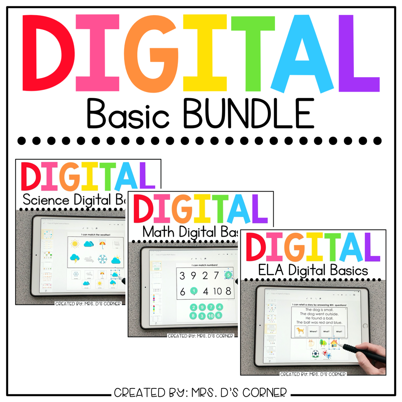 BUNDLE of Digital Basics for ELA, Math and Science | Distance Learning ...