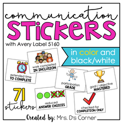 Communication Stickers | Progress Monitoring Stickers [from Teachers t ...