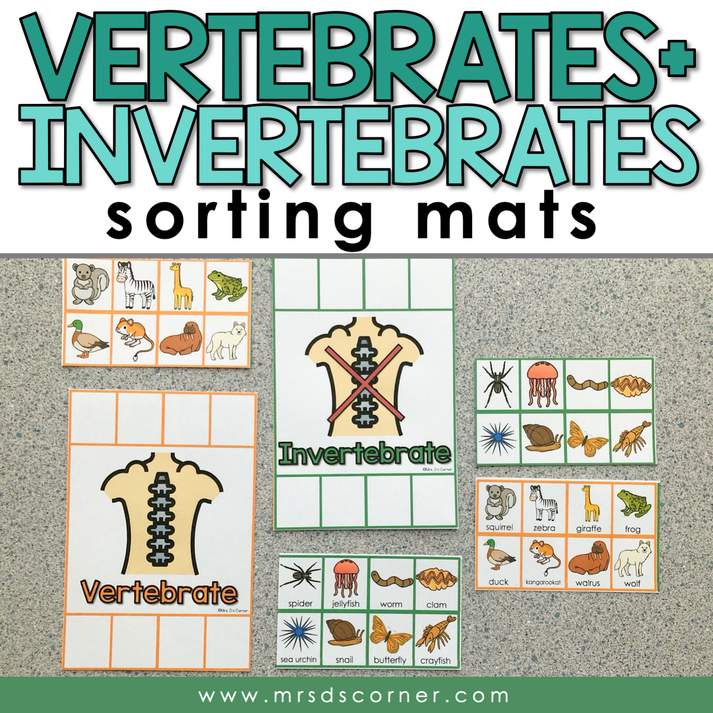 Vertebrates and Invertebrates Activity Sorting Mats [2 mats included ...