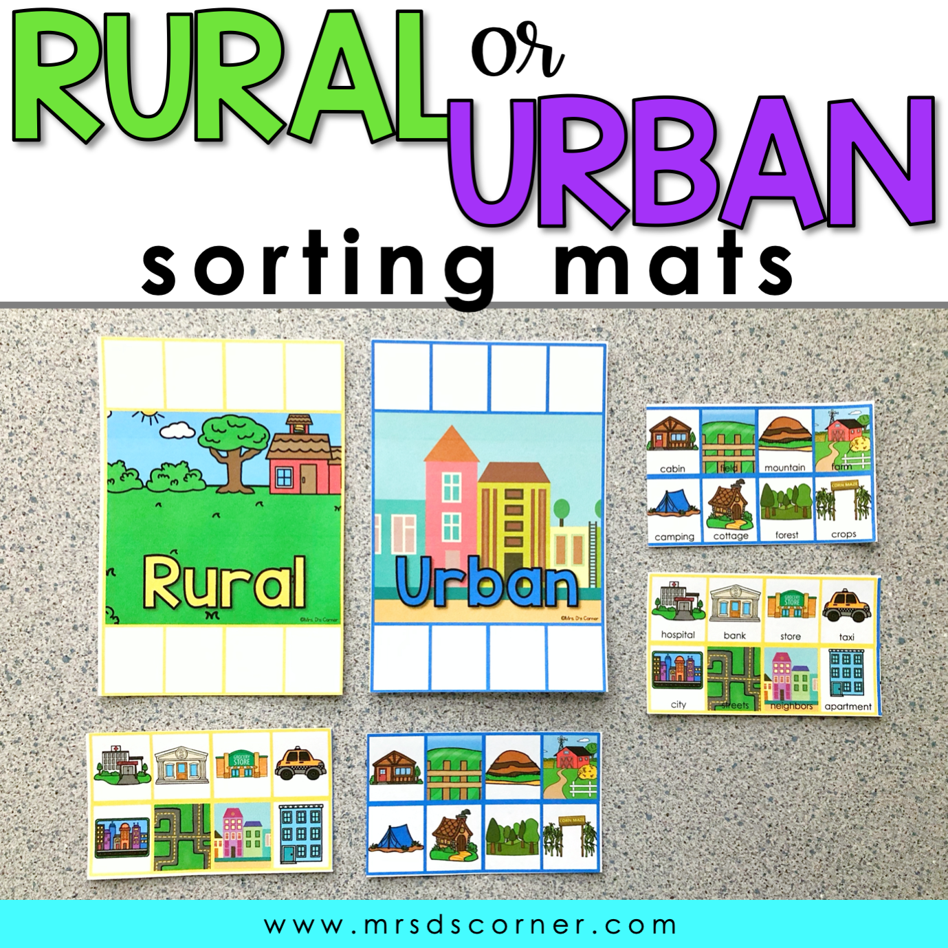 Urban Suburban And Rural Communities Worksheets Communities Sort
