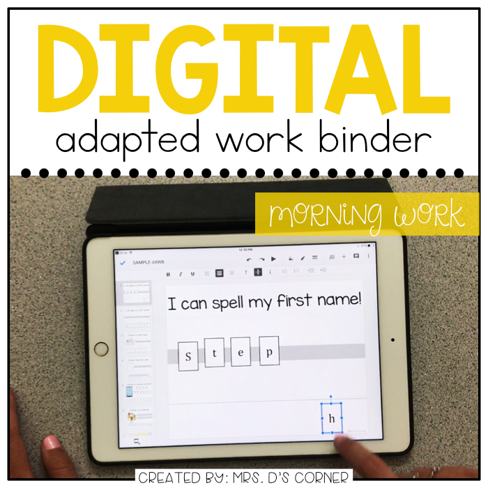DIGITAL Adapted Work Binder ( Morning Adapted Work Binder) – mrsdsshop