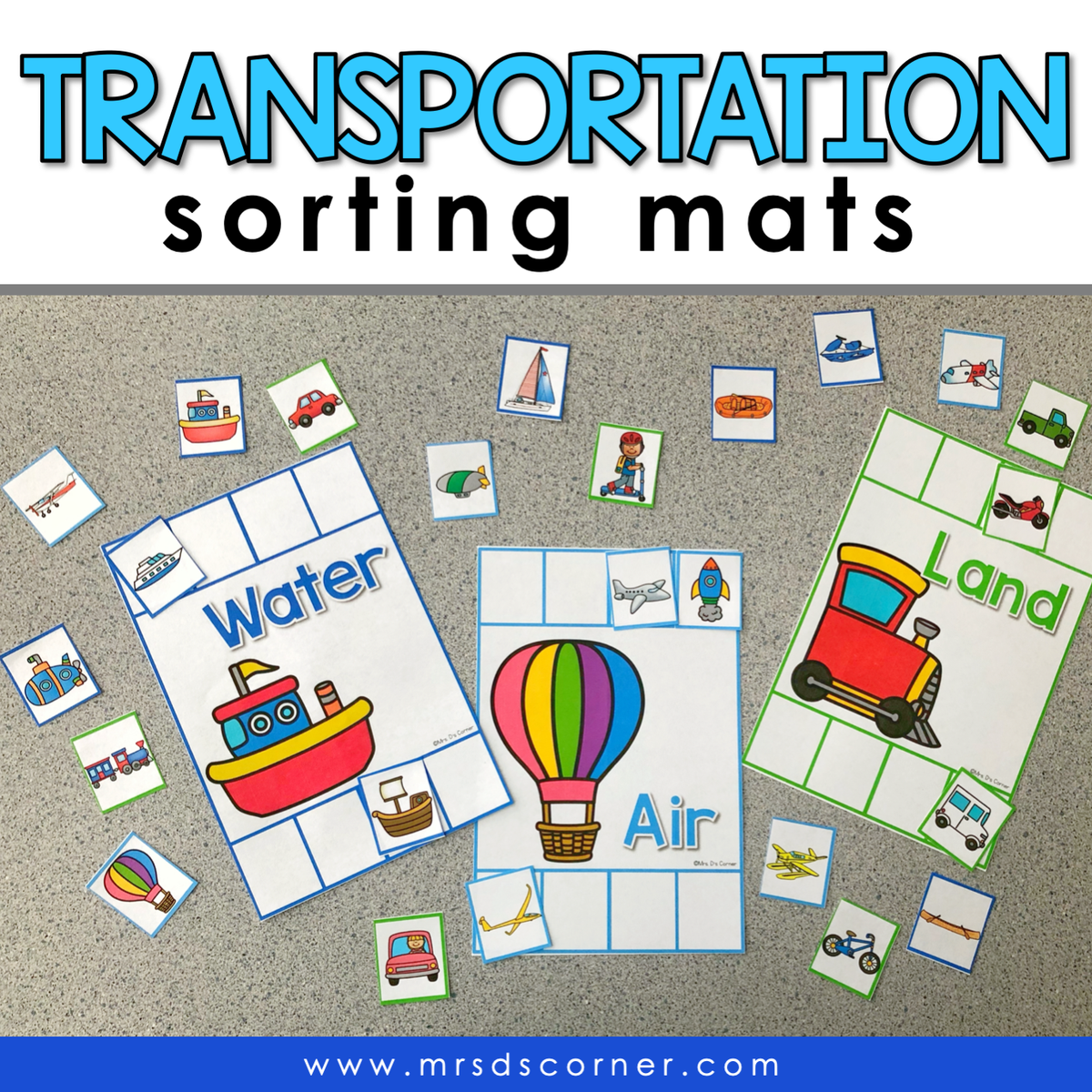 Transportation Sorting Mats [3 mats!] for Students with Special Needs ...