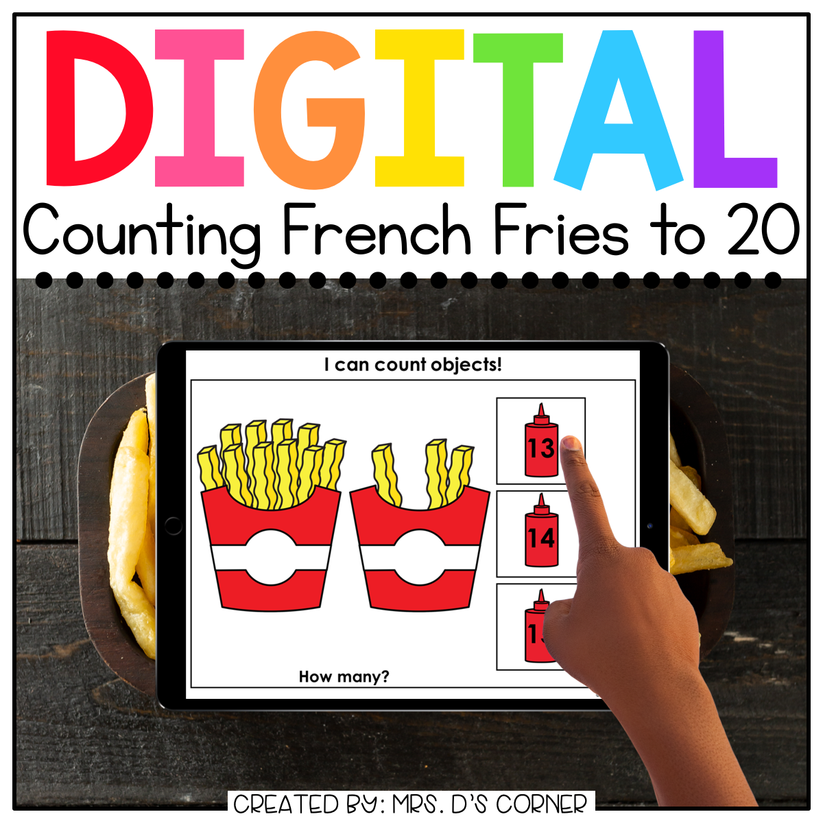 Counting French Fries 10 to 20 Digital Activity | Distance Learning ...