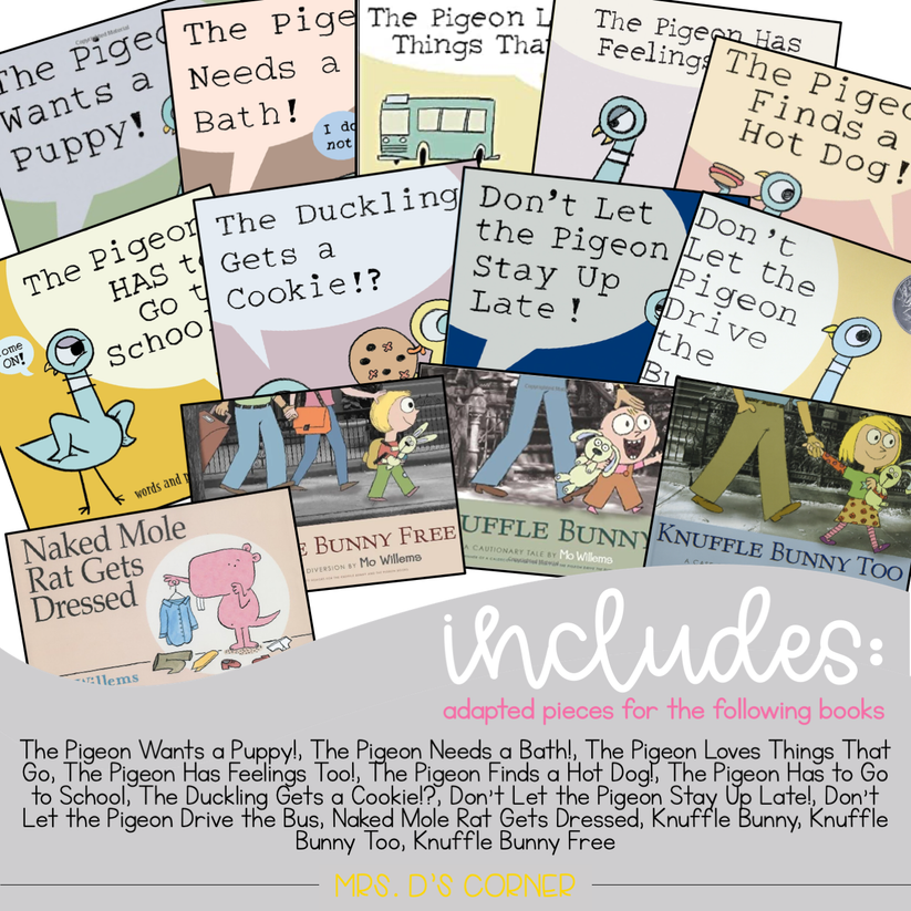 Mo Willems Set 2 Adapted Piece Book Set [16 book sets!] Pigeon + Knuff ...