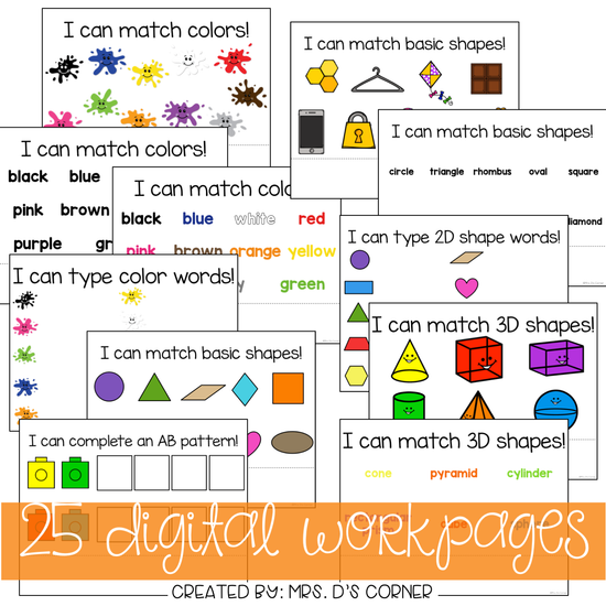 DIGITAL Adapted Work Binder ( Colors Shapes and Patterns ) – mrsdsshop