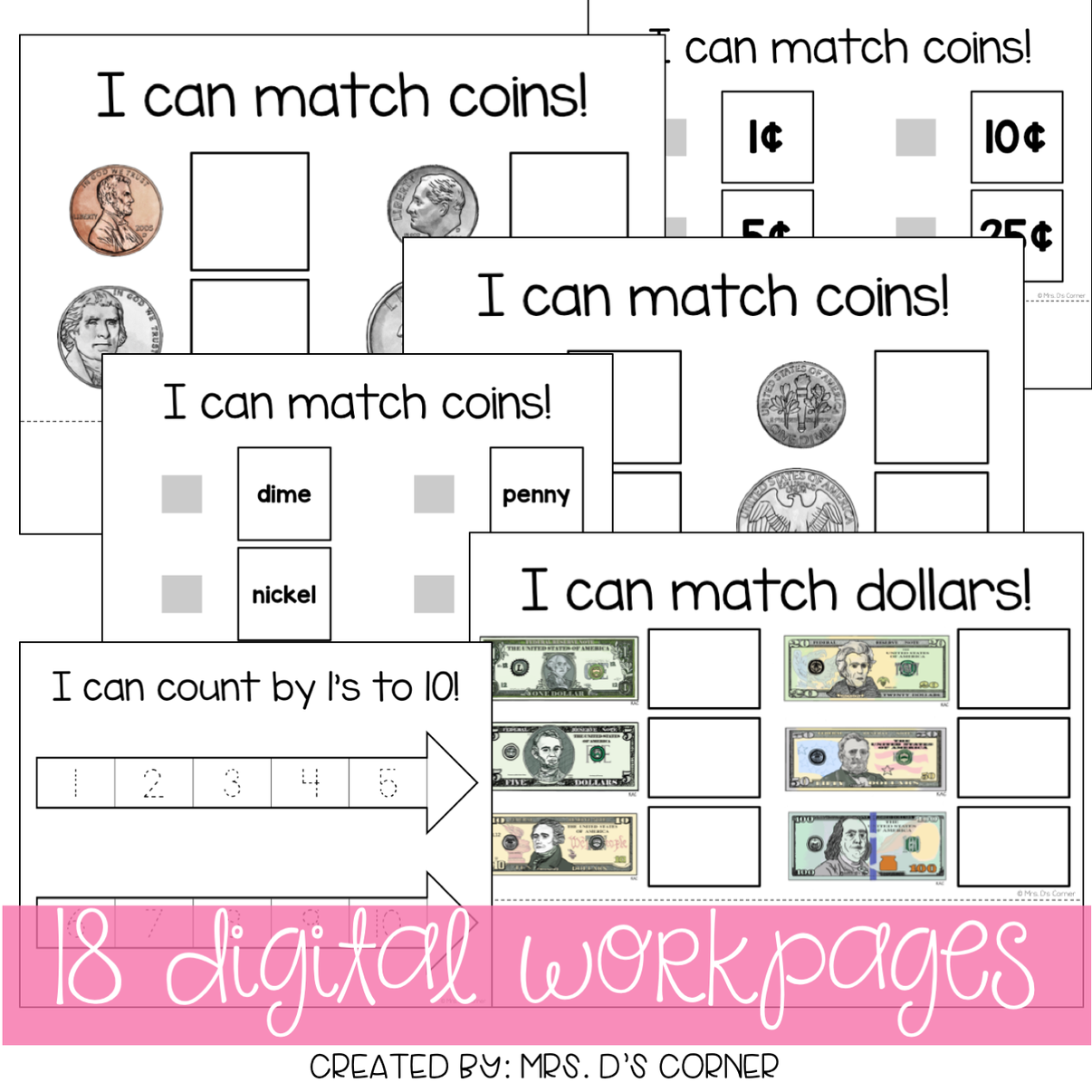DIGITAL Adapted Work Binder ( US Money ) – mrsdsshop