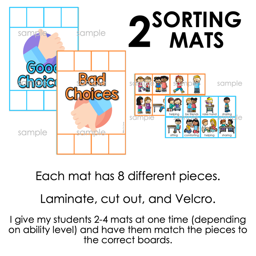Behavior Sorting Mats [2 mats included] | Good and Bad Behavior Activi ...