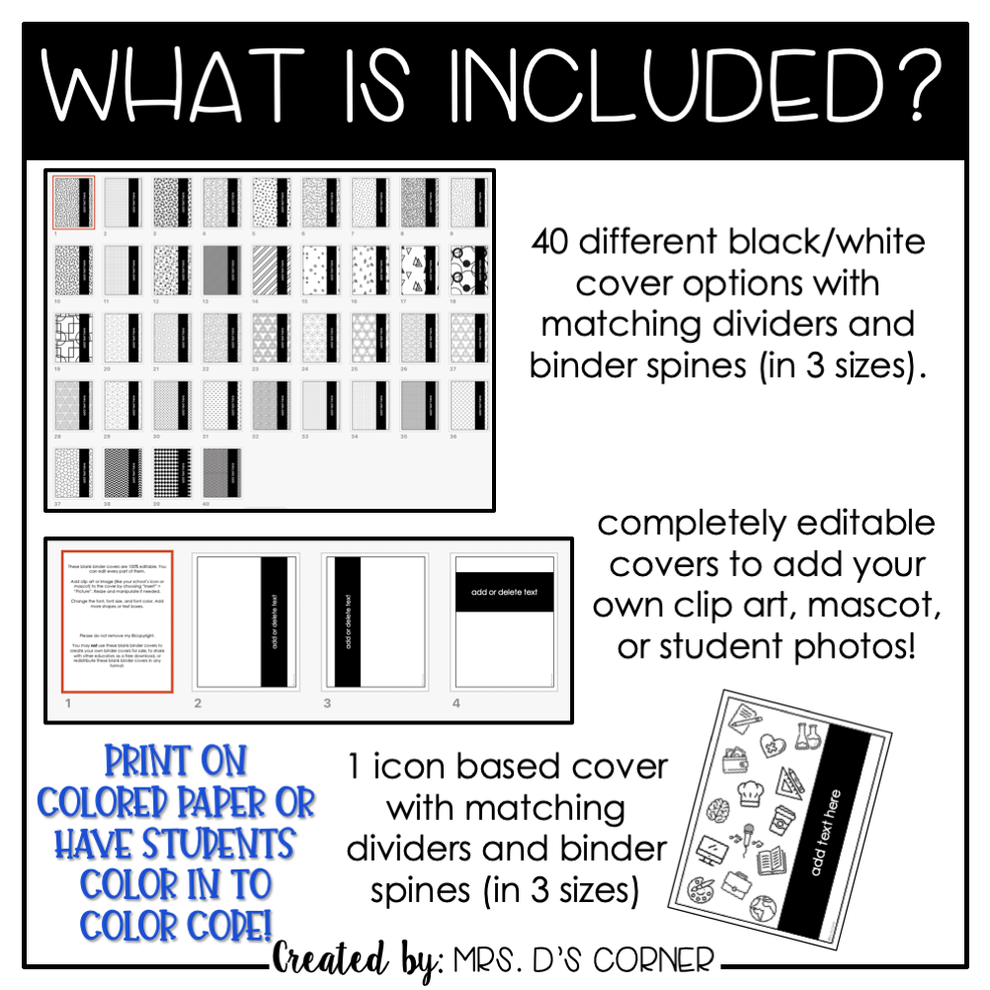 Editable Middle and High School Color Coded Student IEP Binder Covers ...