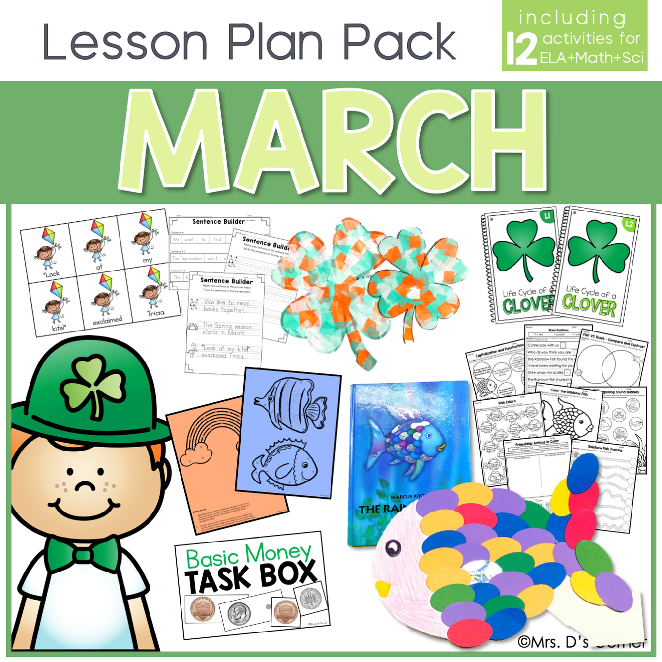 March Lesson Plan Pack | 12 Activities for Math, ELA, + Science – mrsdsshop