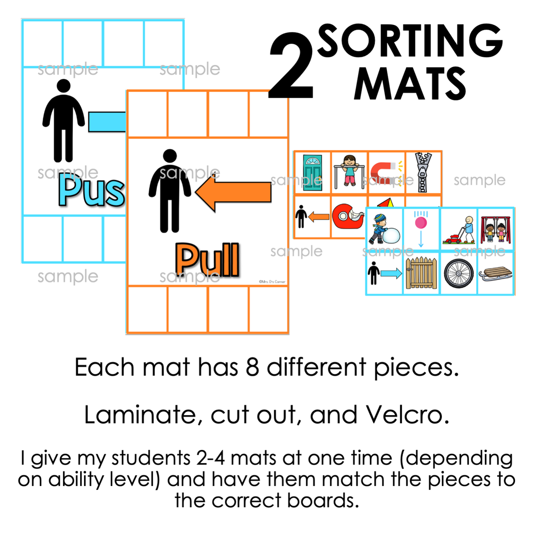 Push and Pull Sorting Mats [2 mats included] | Push and Pull Activity ...