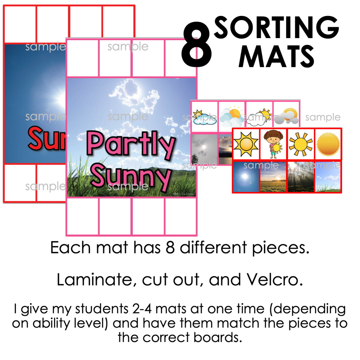 Weather Sorting Mats [8 mats included] | Weather Sorting Activity ...