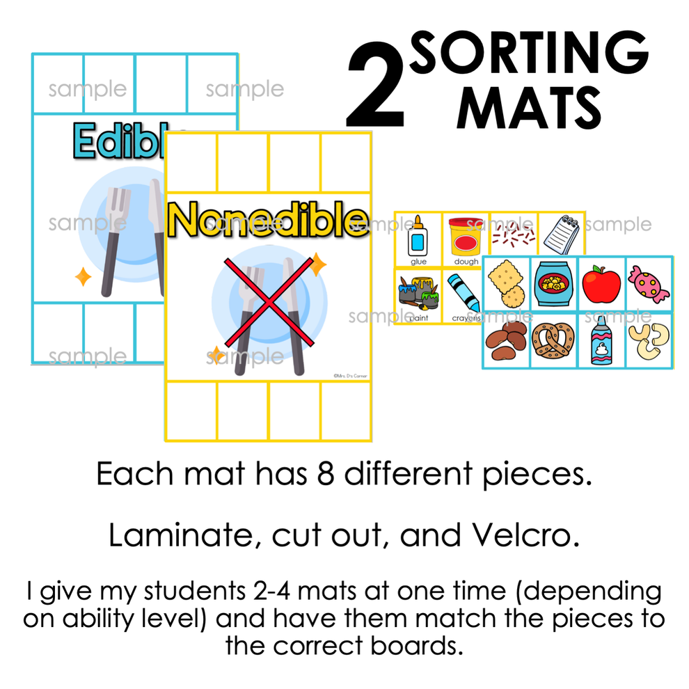 Edible and Nonedible Sorting Mats [2 mats included] | Edible Objects A ...