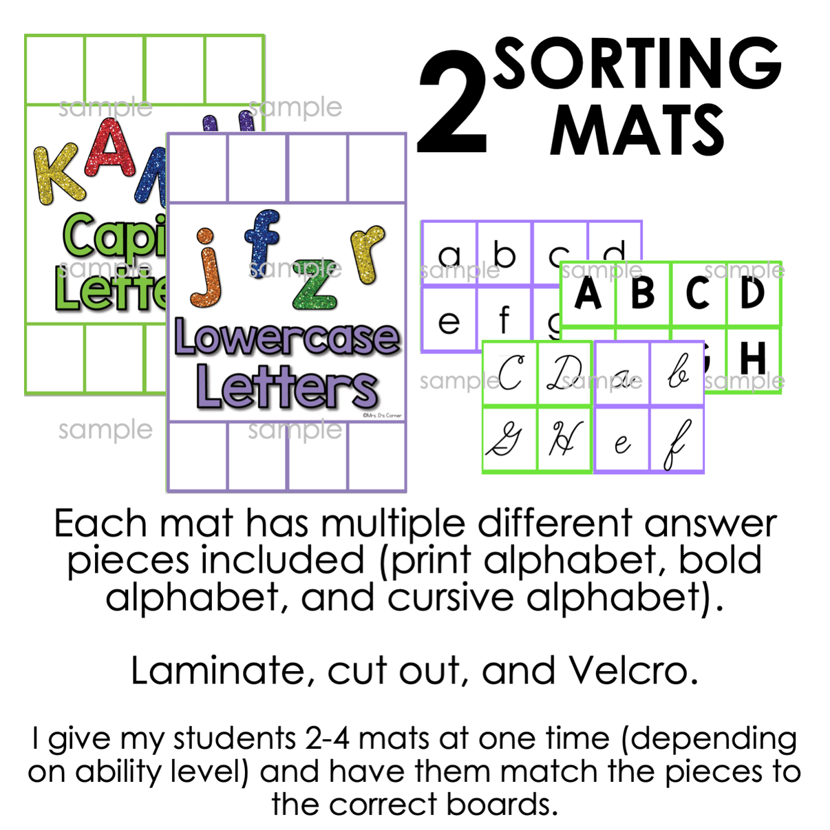 Lowercase and Uppercase Letter Sorting Mats [2 mats included] | Letter ...