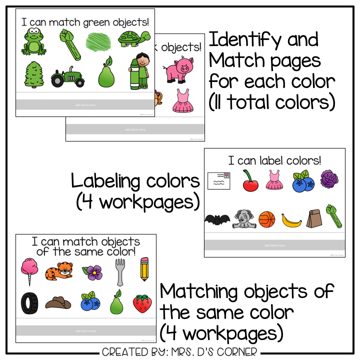 Colors Adapted Work Binder® ( 9 different sets of workpages ) – mrsdsshop