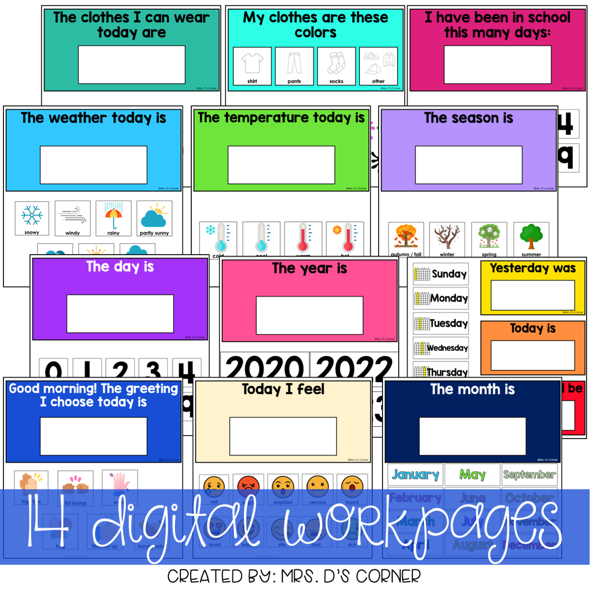 Digital Calendar Routine for Special Ed | Distance Learning Morning Me ...