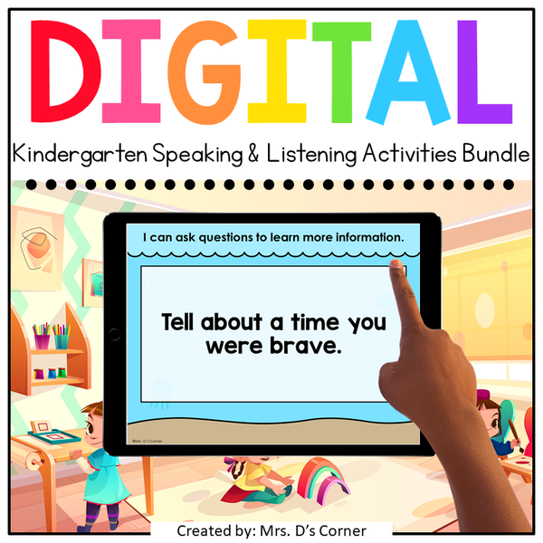 Kindergarten Speaking and Listening Standards-Aligned Digital Activity ...