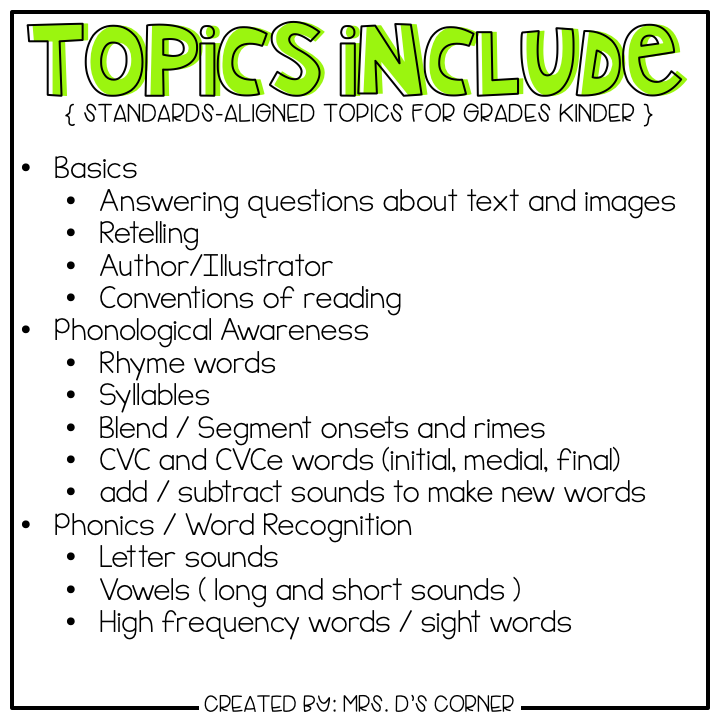 Kinder English Language Arts Adapted Work Binder® { Standards Aligned ...