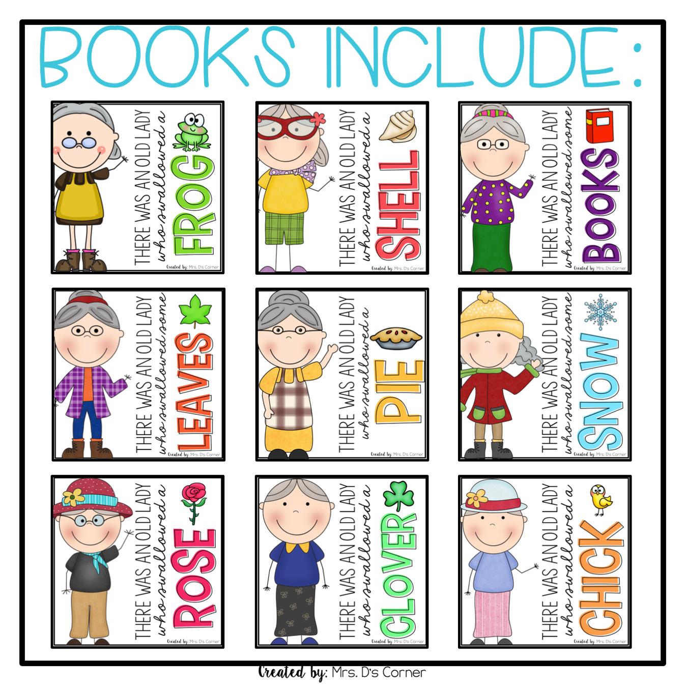 Old Lady Book Companion BUNDLE | Old Lady Swallowed Activities – mrsdsshop