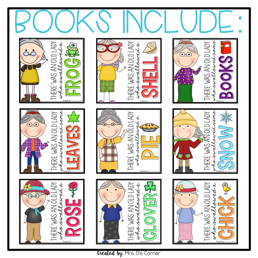 Old Lady Book Companion BUNDLE | Old Lady Swallowed Activities – mrsdsshop
