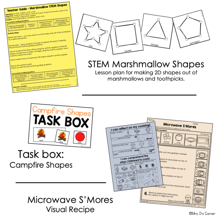 123 Make a S’more with Me Book Companion [ Smore Recipe, Craft, Writin ...