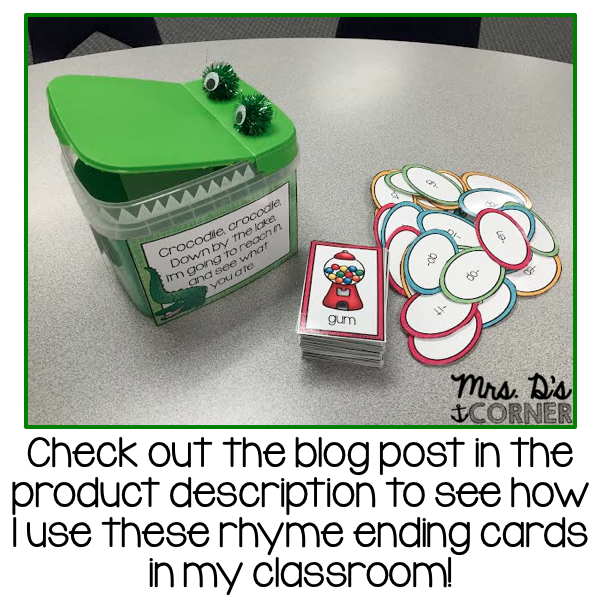 Word Family Rhyme Cards [Color and Black and White] – mrsdsshop