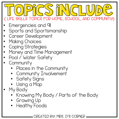 Life Skills Adapted Work Binder® {Skills for Home, School, and Communi ...